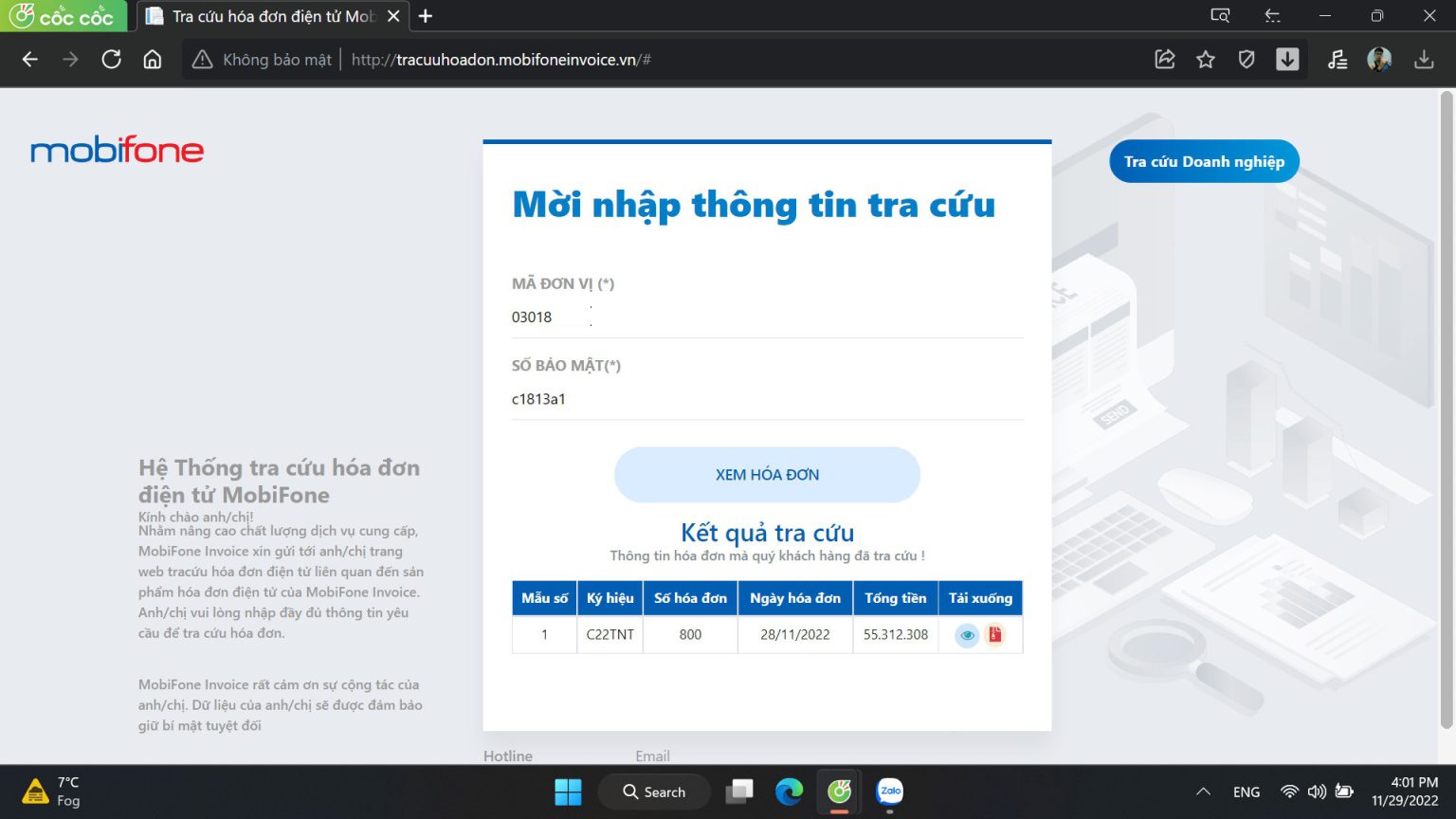 Hướng dẫn 2 cách tra cứu hóa đơn điện tử MobiFone Mới Nhất