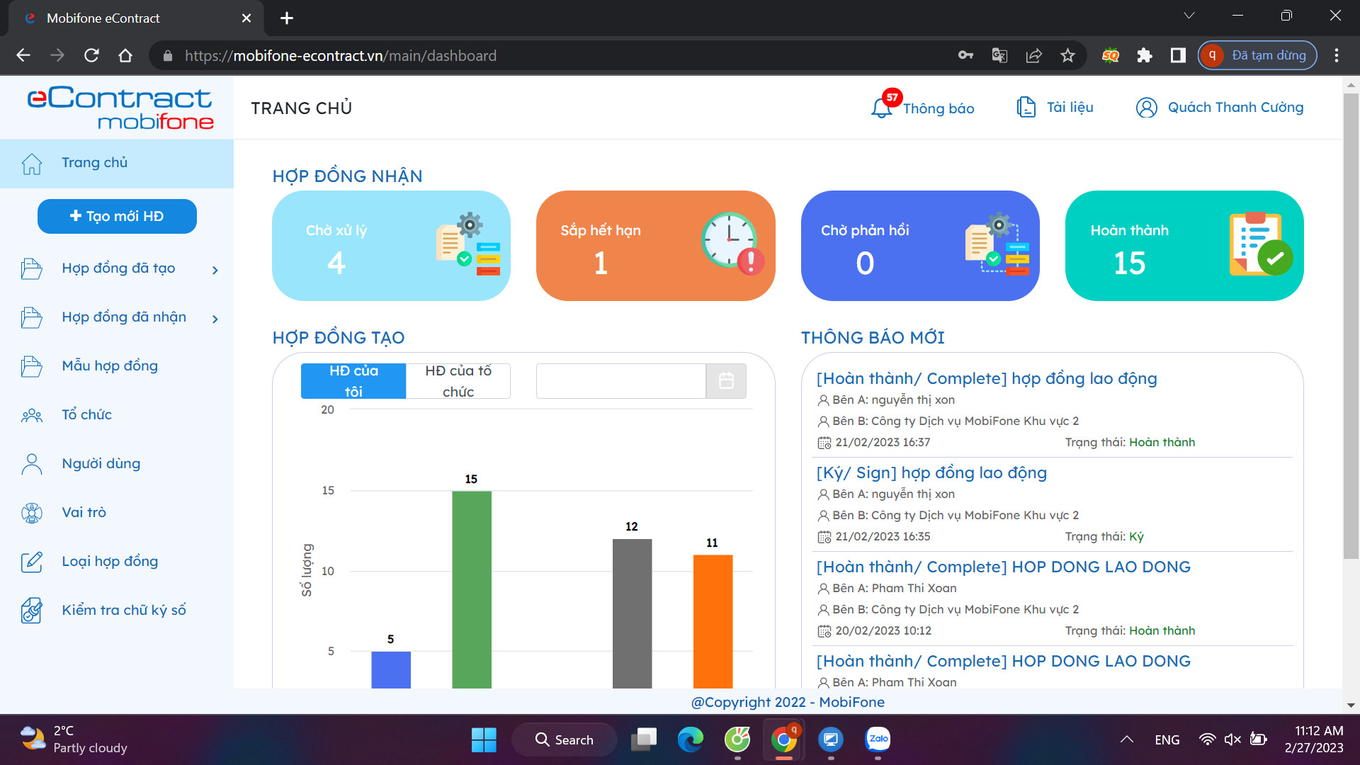 Triển khai hợp đồng điện tử MobiFone eContract 2023