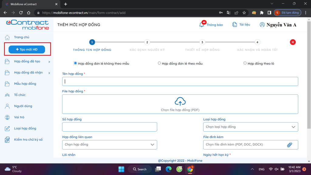 Triển khai hợp đồng điện tử MobiFone eContract 2023